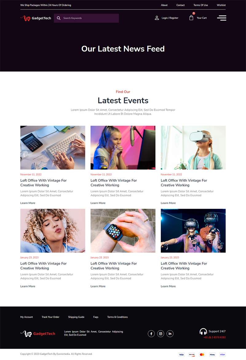 GadgetTech - Electronic Gadget WooCommerce Elementor Pro Template Kit by Evonicmedia